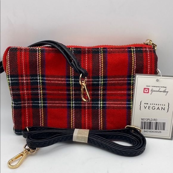 jencohandbag | Bags | Nwt Jen Co Merian Red Tartan Plaid Petaapproved ...